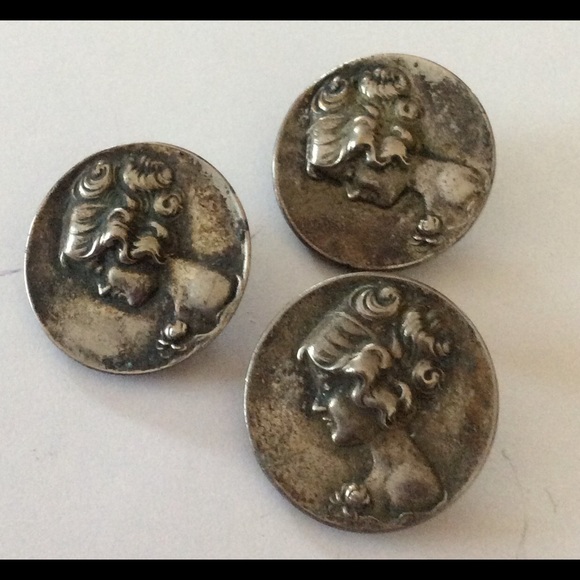 Antique | Other | 3 Antique Buttons Large Beautiful Ladies | Poshmark
